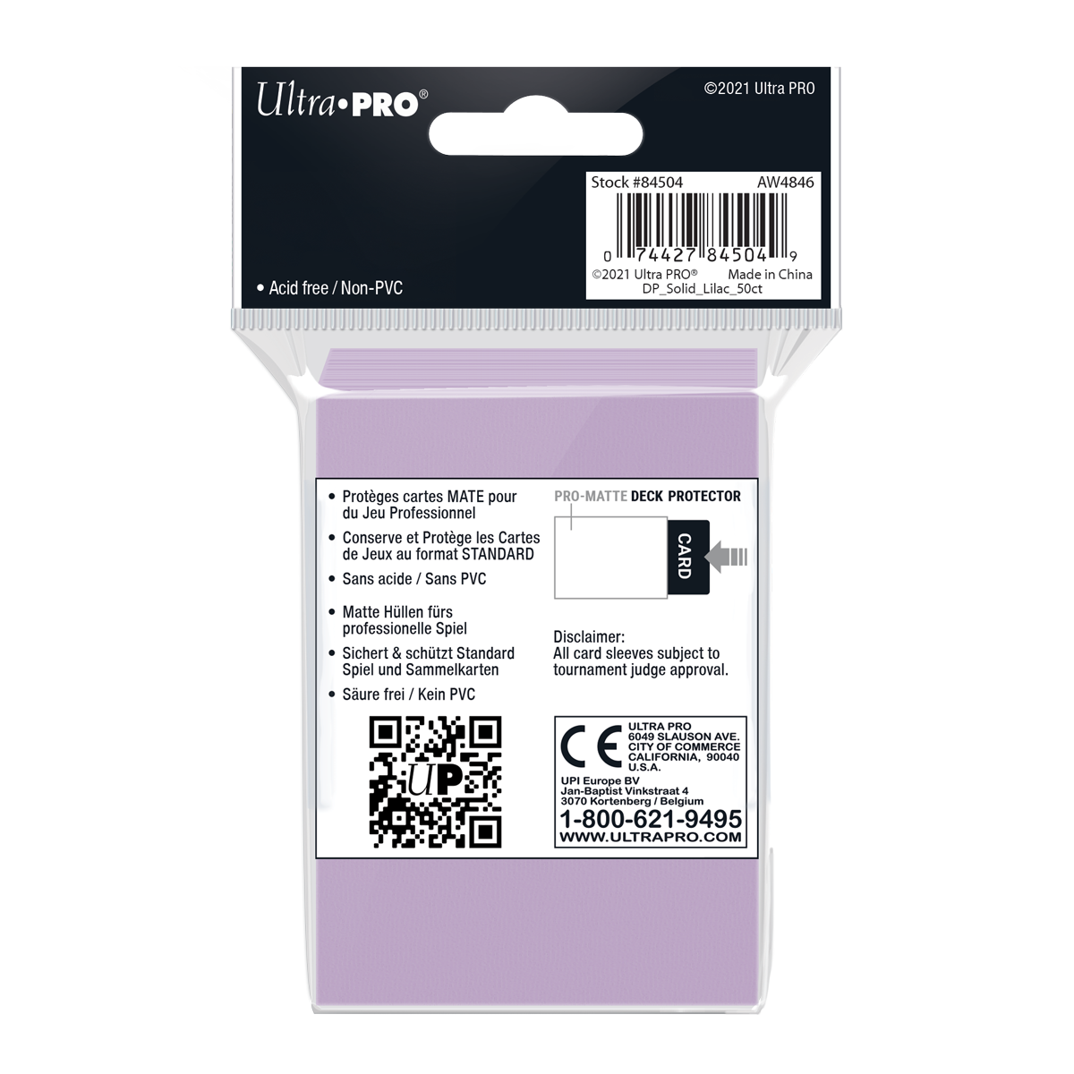 Ultra PRO: Standard 50ct Sleeves - PRO-Matte (Lilac) | Darkside Games